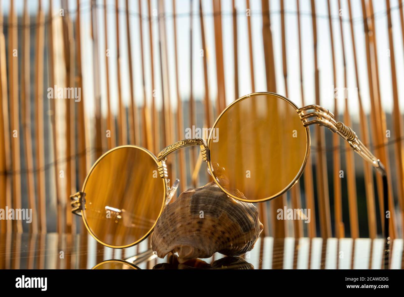 Steampunk Sunglasses closeup in a sunny day in summer Stock Photo - Alamy
