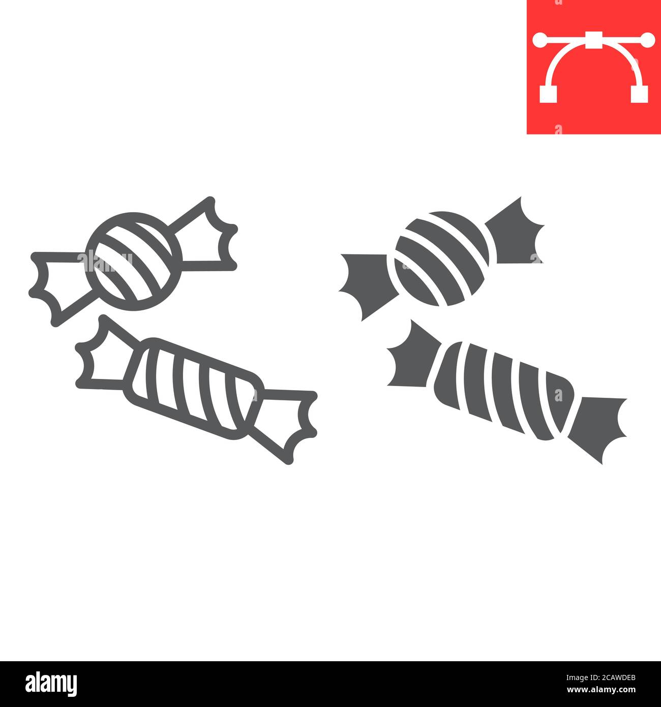 Candies line and glyph icon, halloween and scary, candy sign vector ...