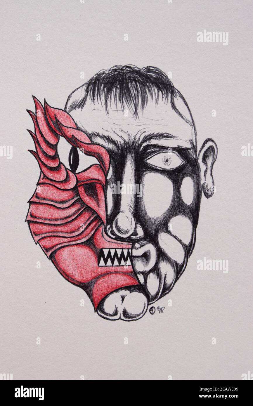 Man wearing demon mask hi-res stock photography and images - Alamy