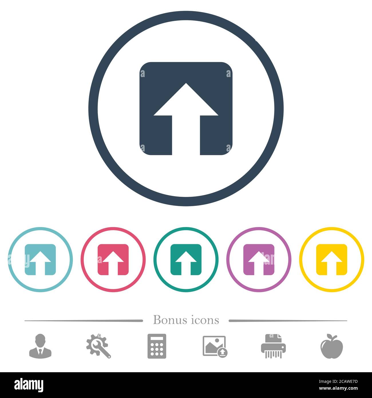 Upload flat color icons in round outlines. 6 bonus icons included Stock ...