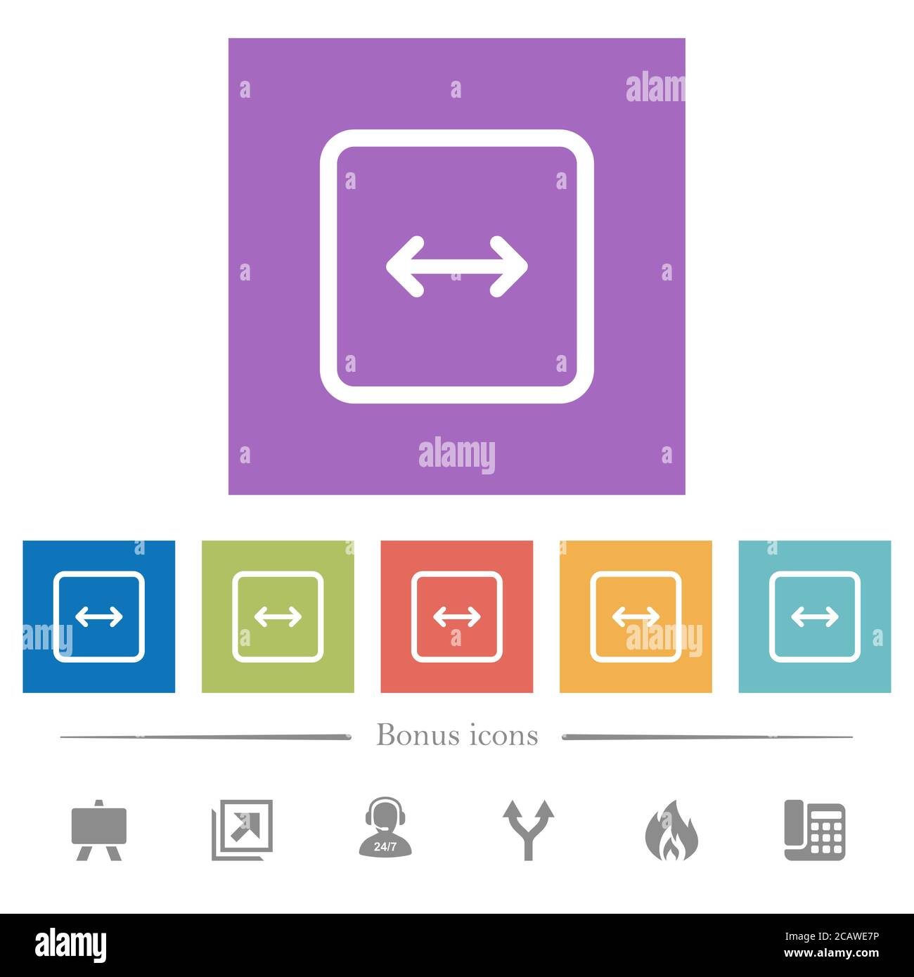 Adjust object width flat white icons in square backgrounds. 6 bonus ...