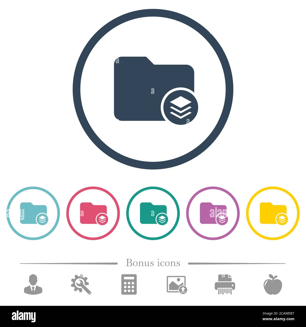 Directory Structure Flat Color Icons In Round Outlines 6 Bonus Icons Included Stock Vector