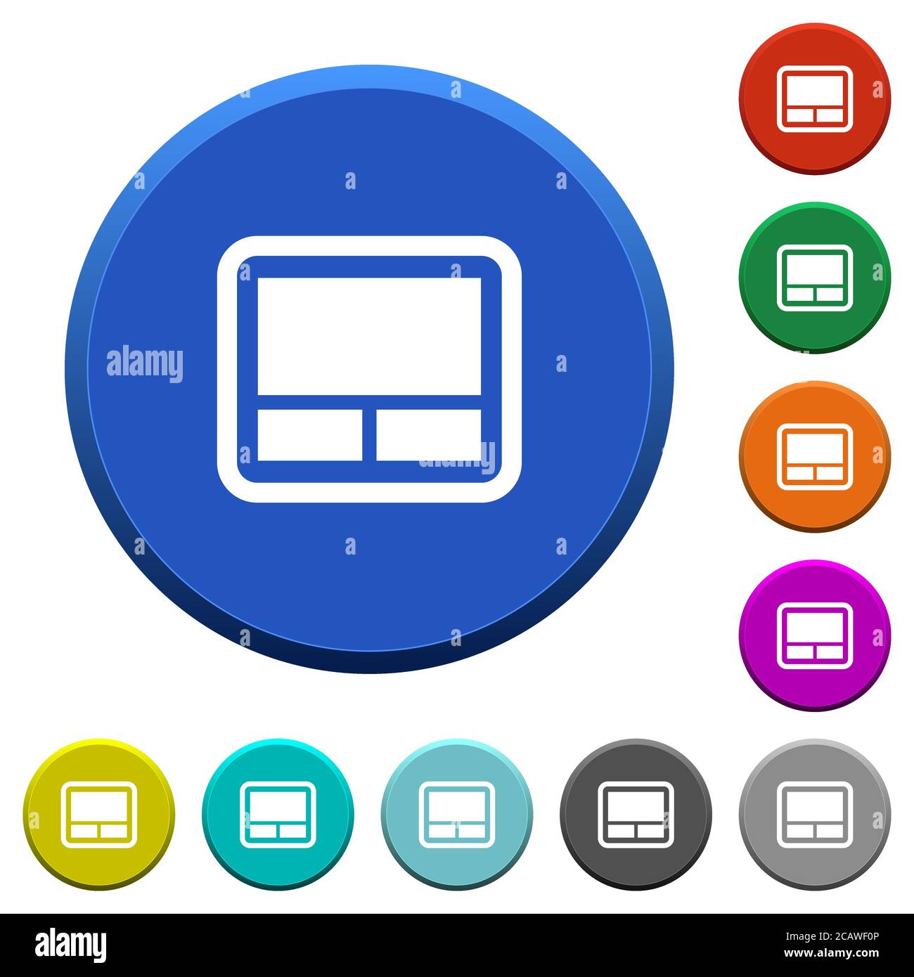 Laptop touchpad round color beveled buttons with smooth surfaces and ...