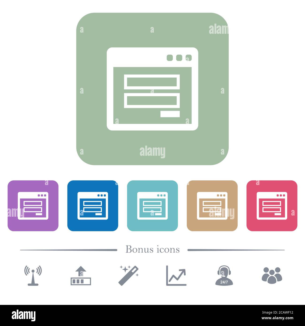 Login panel white flat icons on color rounded square backgrounds. 6 ...