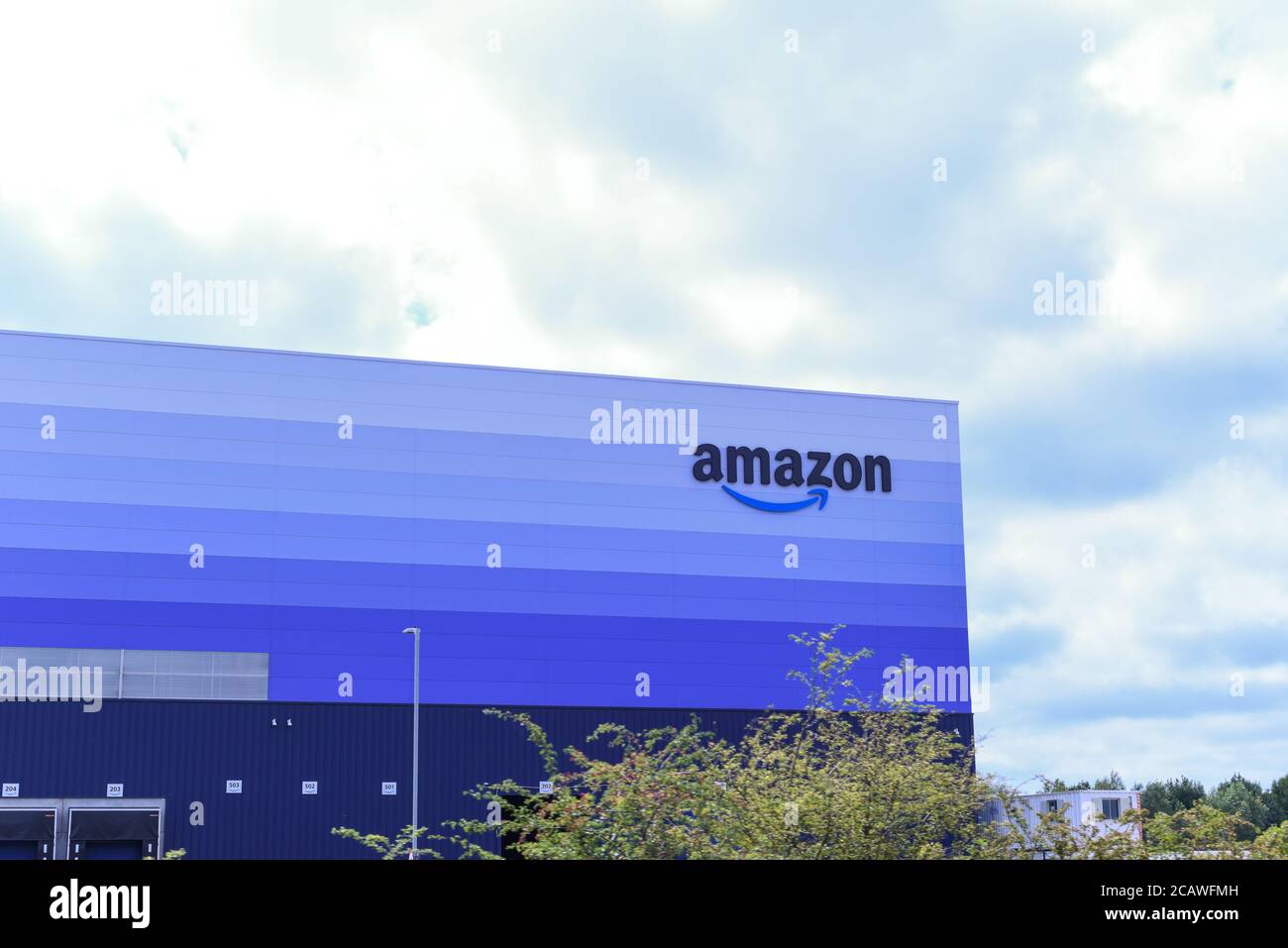 August 9, 2020 Milton Keynes/ UK - Amazon Prime logo on exterior of ...
