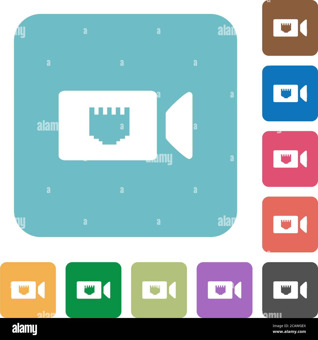 IP camera white flat icons on color rounded square backgrounds Stock Vector Image & Art - Alamy