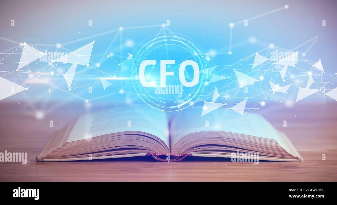 Open book with CFO abbreviation, modern technology concept Stock Photo ...