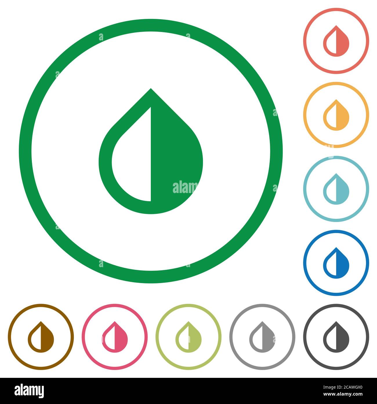 Invert colors flat color icons in round outlines on white background ...