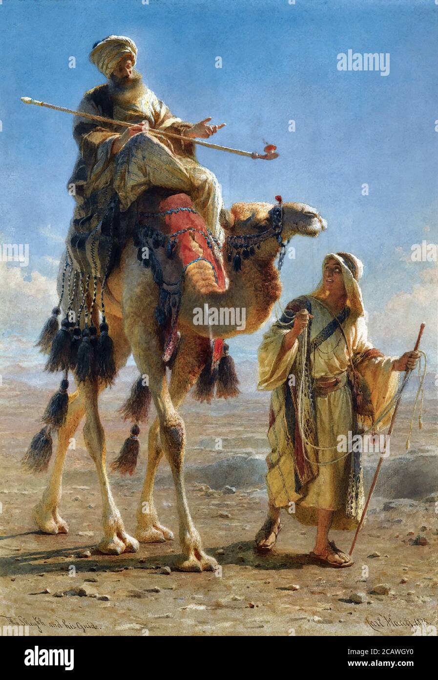 Haag Carl - the Sheikh and His Guide - German School - 19th Century ...