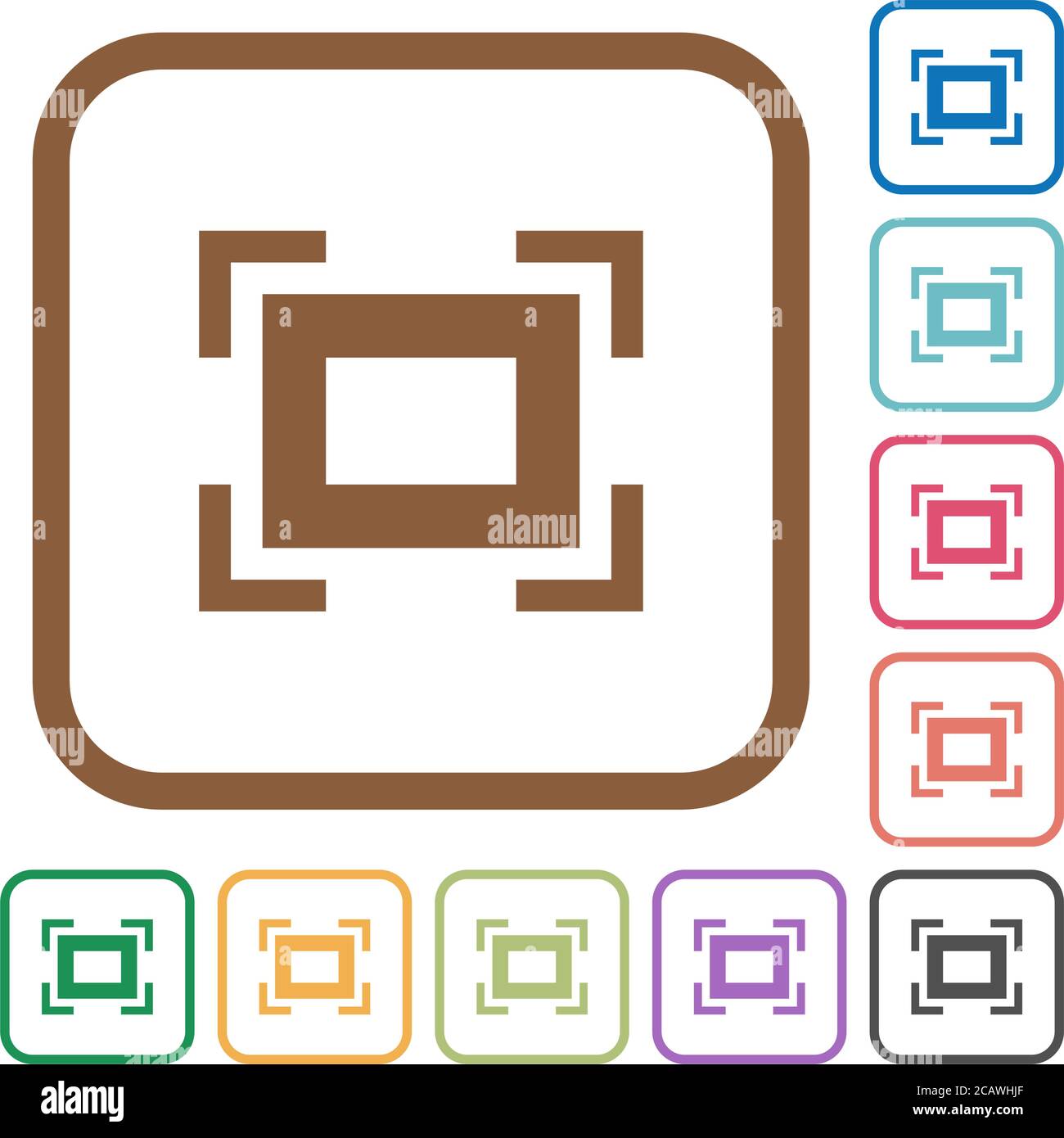 Full screen simple icons in color rounded square frames on white background Stock Vector Image ...