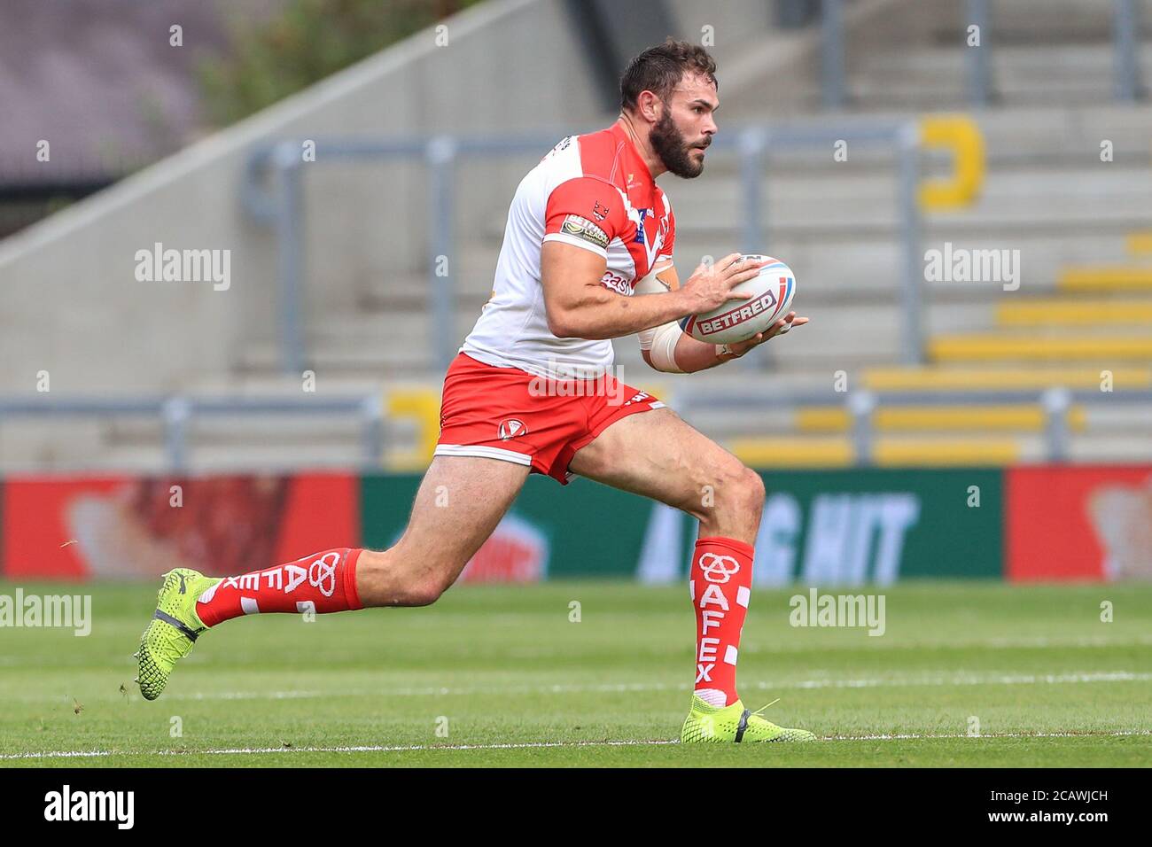 Alex Walmsley (8) of St Helens in action during the game Stock Photo ...