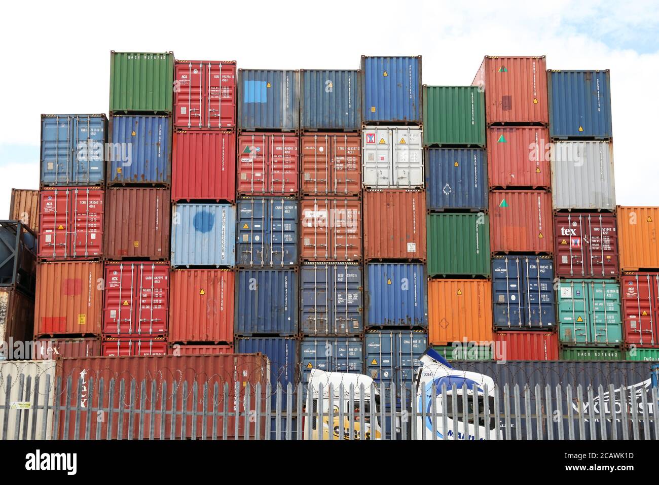 Stacked Shipping Containers High Resolution Stock Photography and ...