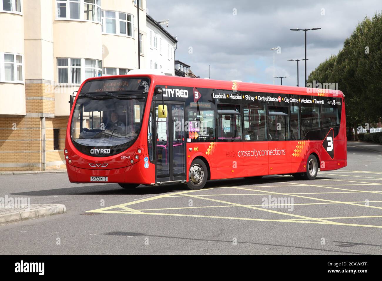 Southampton City Red Bus Number 3, Town Quay, Southampton, England, UK ...