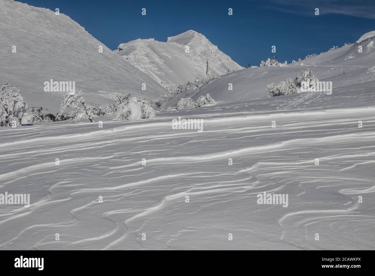 Mountain summit covered with snow in the winter Stock Photo - Alamy