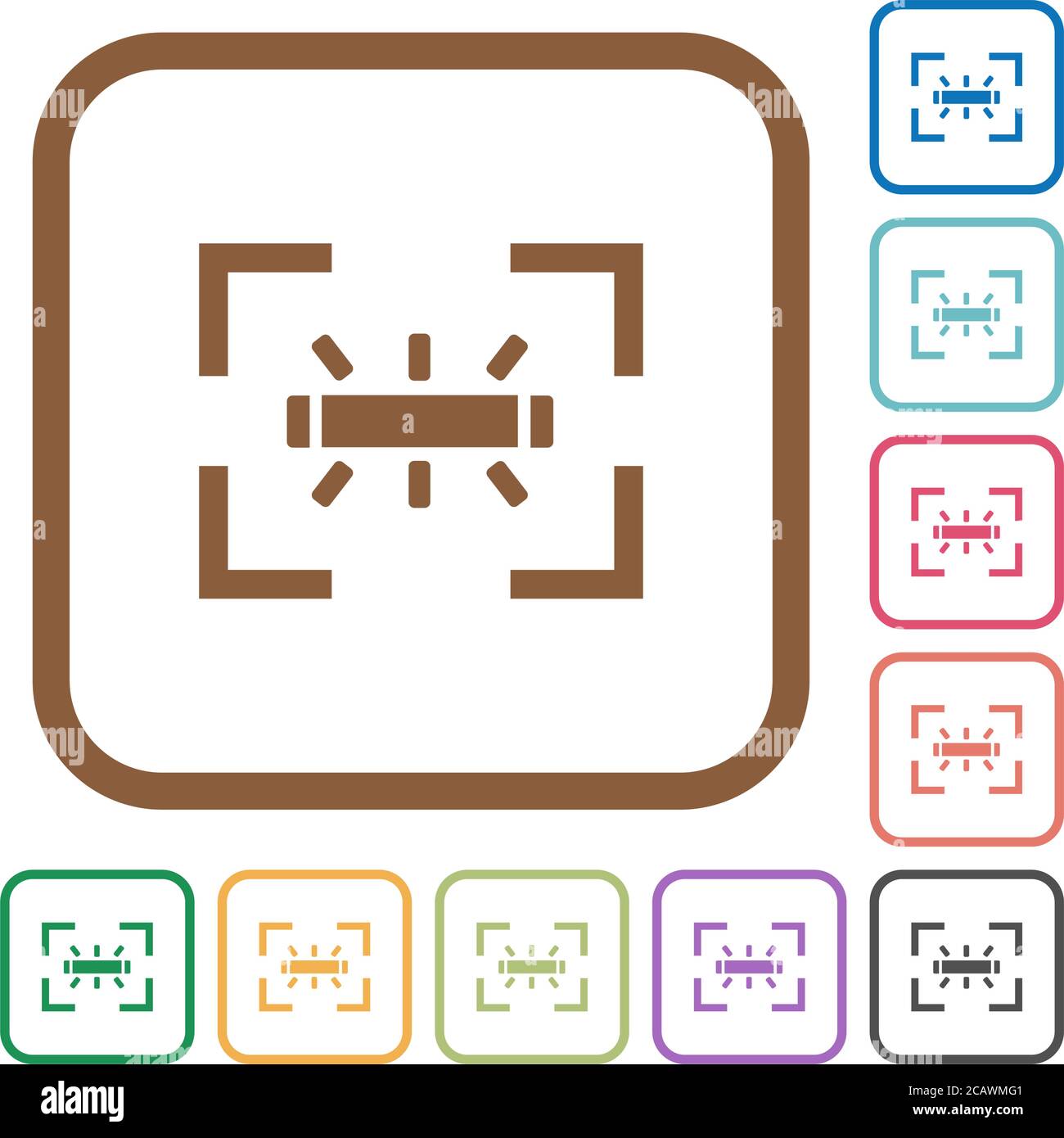 camera white balance fluorescent mode simple icons in color rounded ...