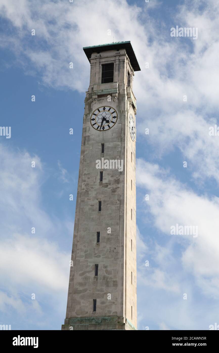 Kimber's Tower, a Stone clock tower at Southampton Civic Centre ...