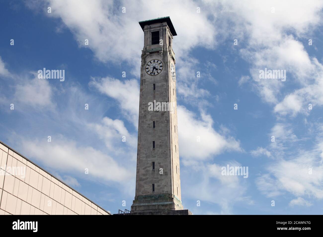 Kimber's Tower, a Stone clock tower at Southampton Civic Centre ...