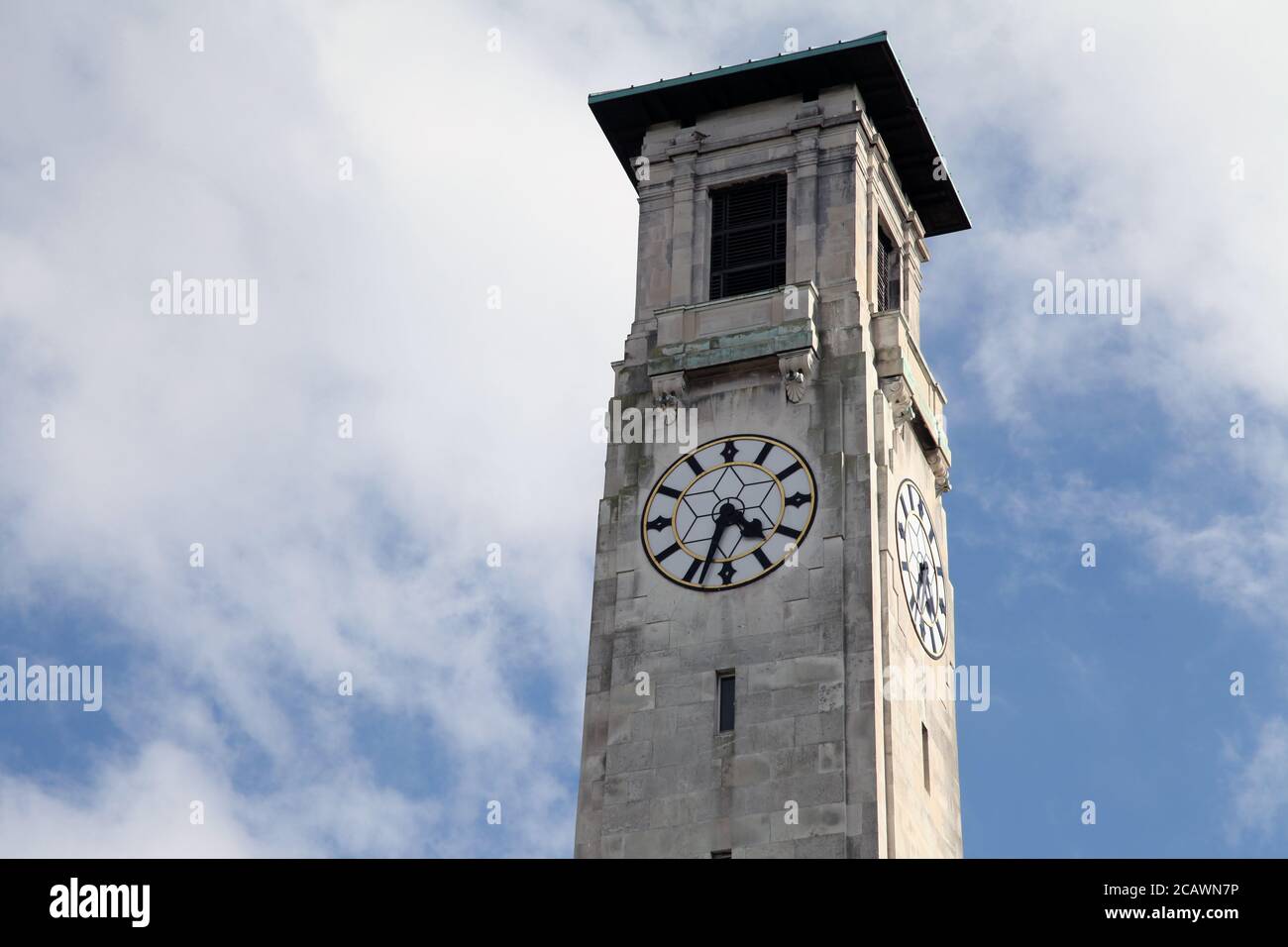 Kimber's Tower, a Stone clock tower at Southampton Civic Centre ...