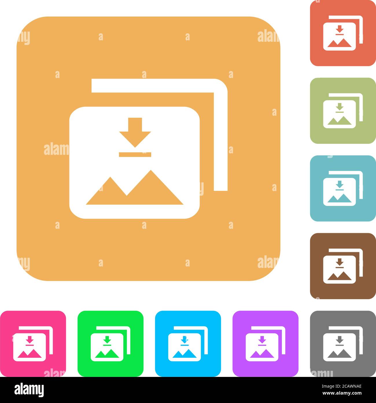 Download multiple images flat icons on rounded square vivid color ...