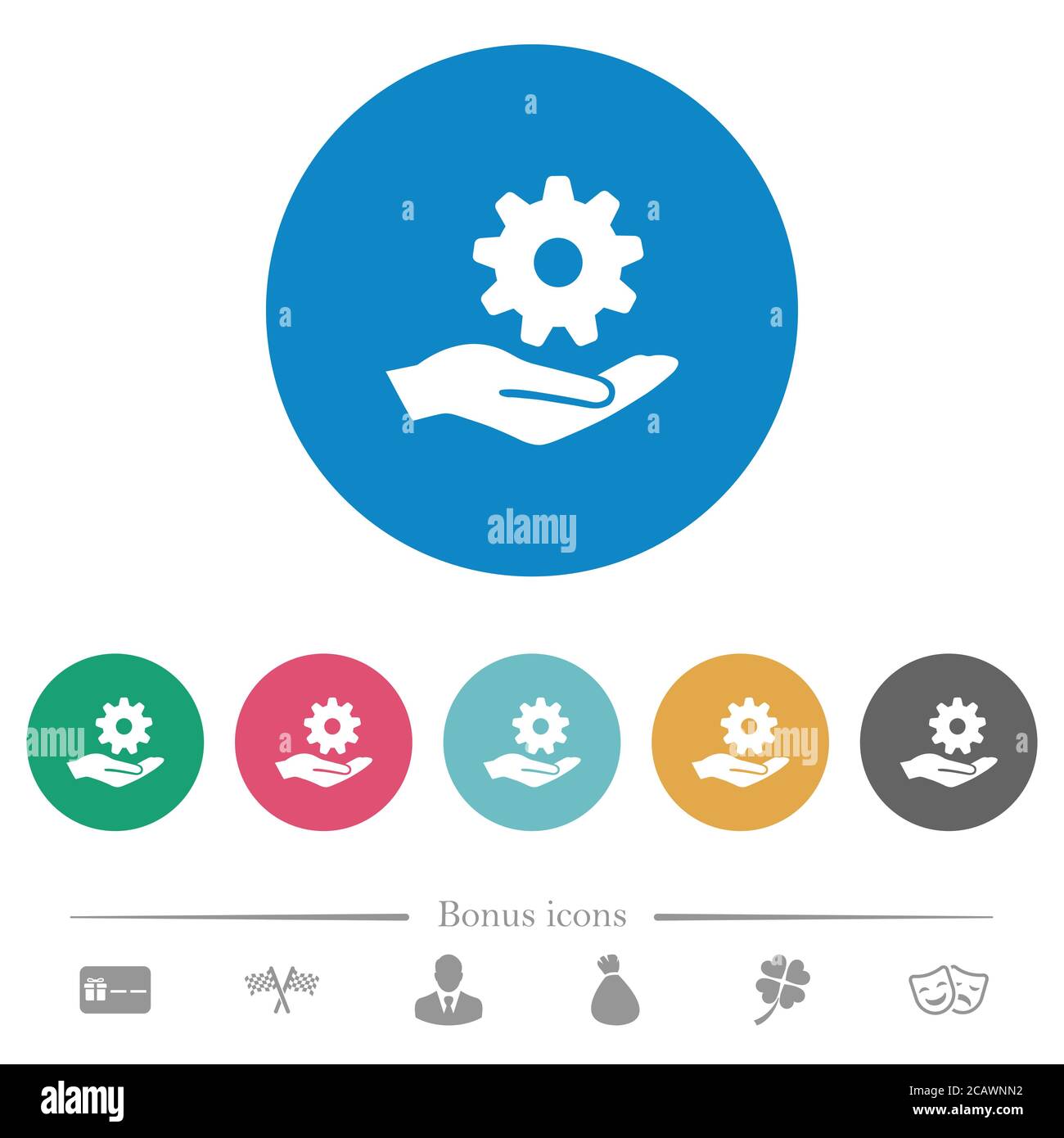 Maintenance service flat white icons on round color backgrounds. 6 ...