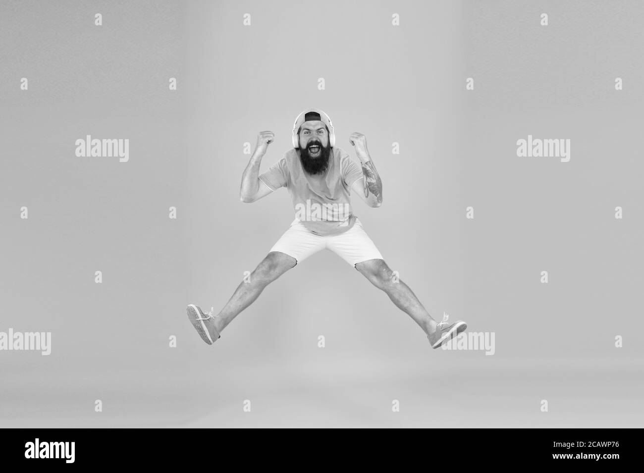 Star jump man Black and White Stock Photos & Images - Alamy