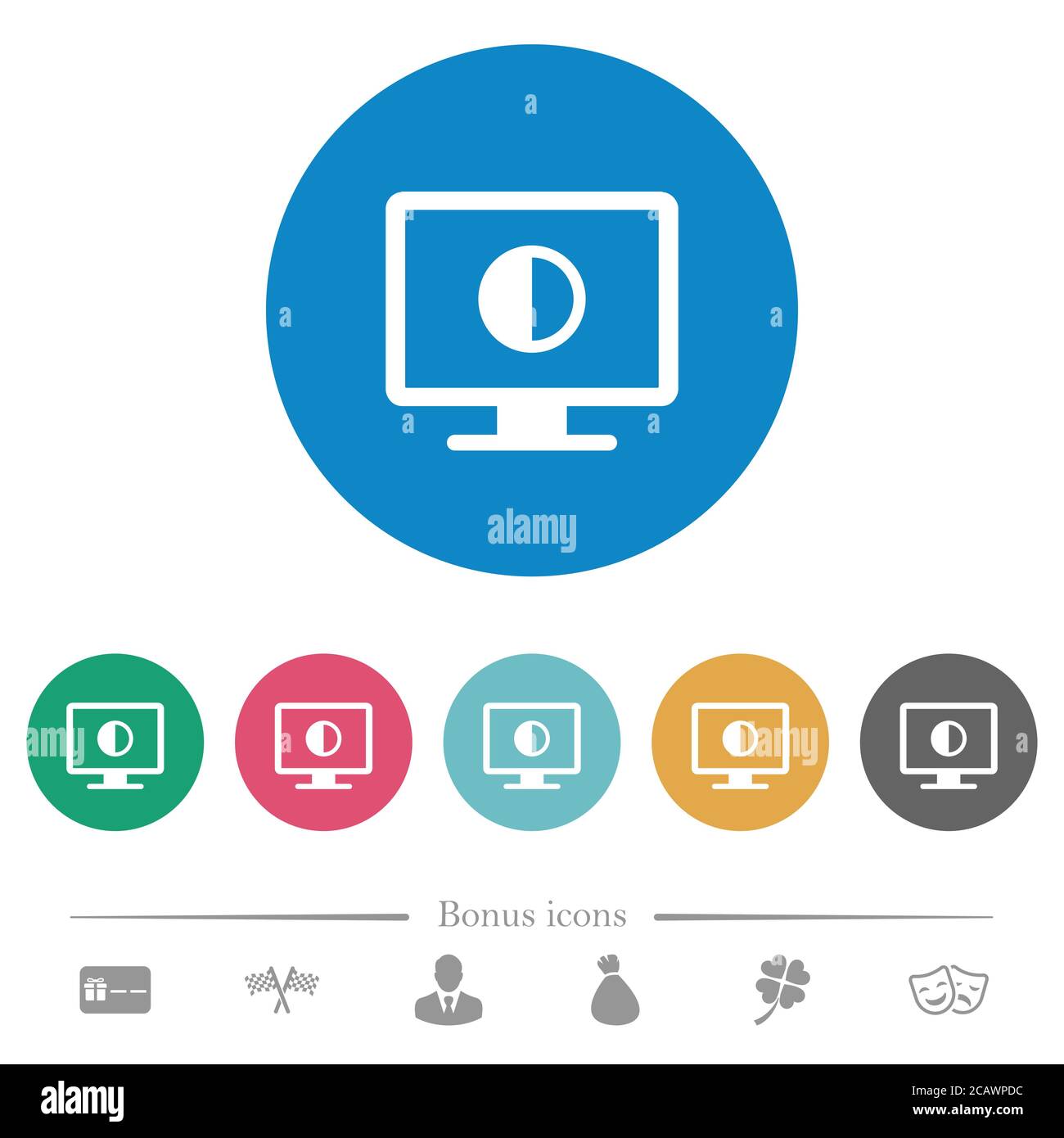 Adjust screen contrast flat white icons on round color backgrounds. 6 ...