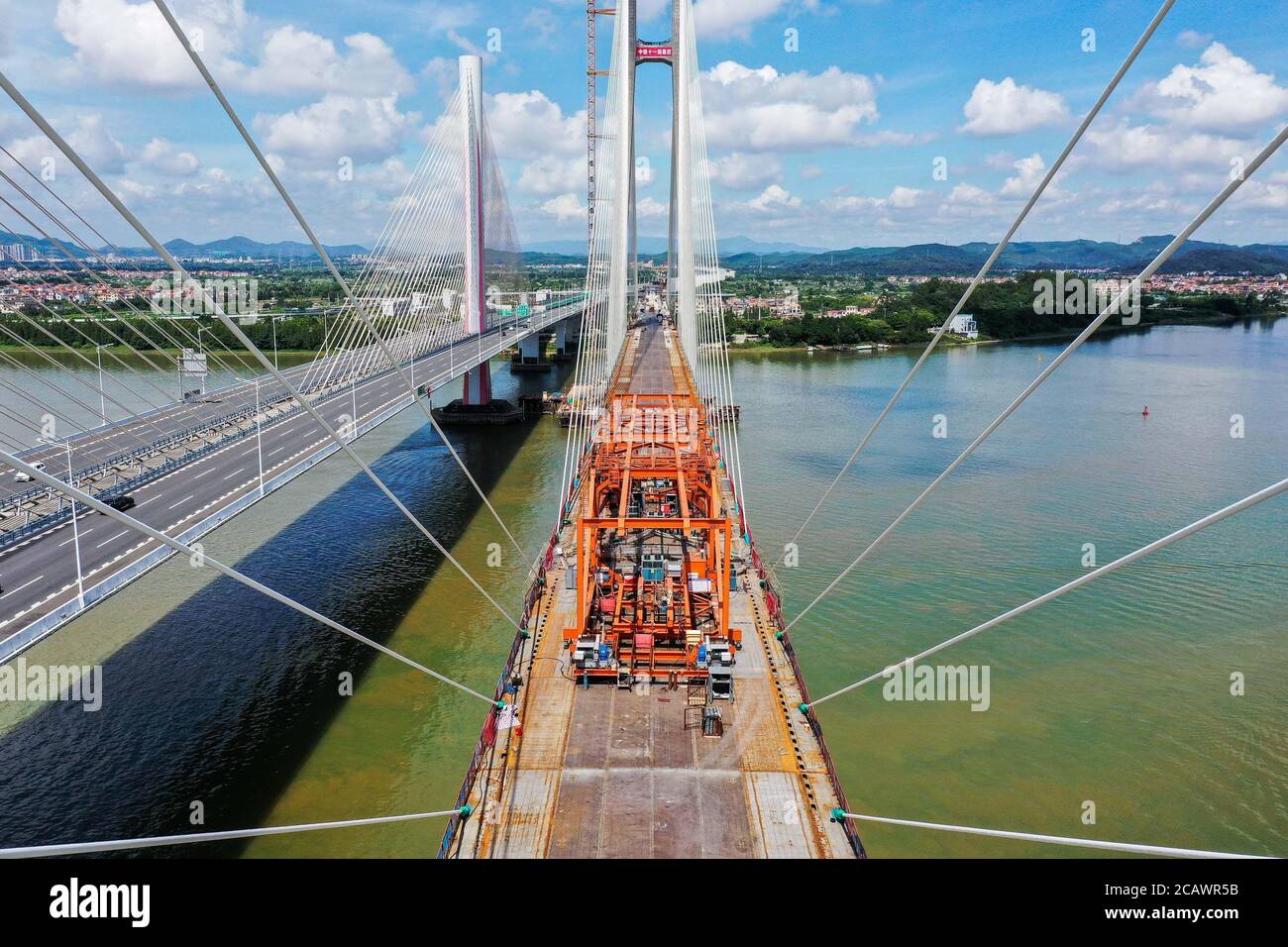 Guangzhou. 9th Aug, 2020. Aerial photo taken on Aug. 9, 2020 shows the ...