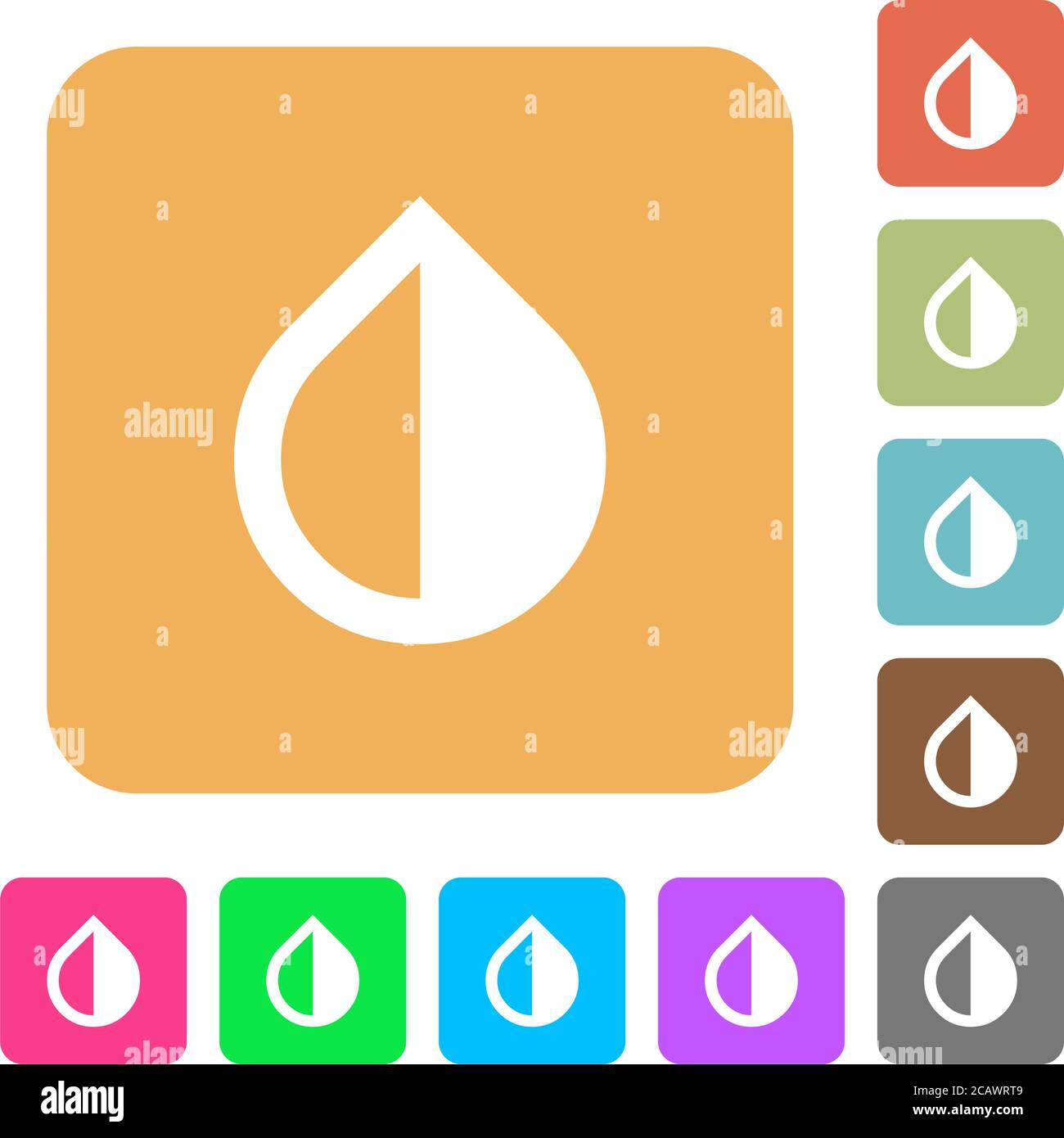 Invert colors flat icons on rounded square vivid color backgrounds ...