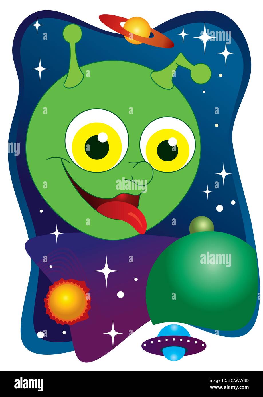 Alien in spaceship flat Stock Vector Images - Alamy