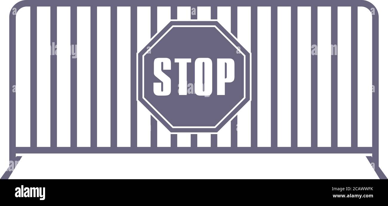 STOP sign, safety fence barrier with stop sign, steel panel to block ...