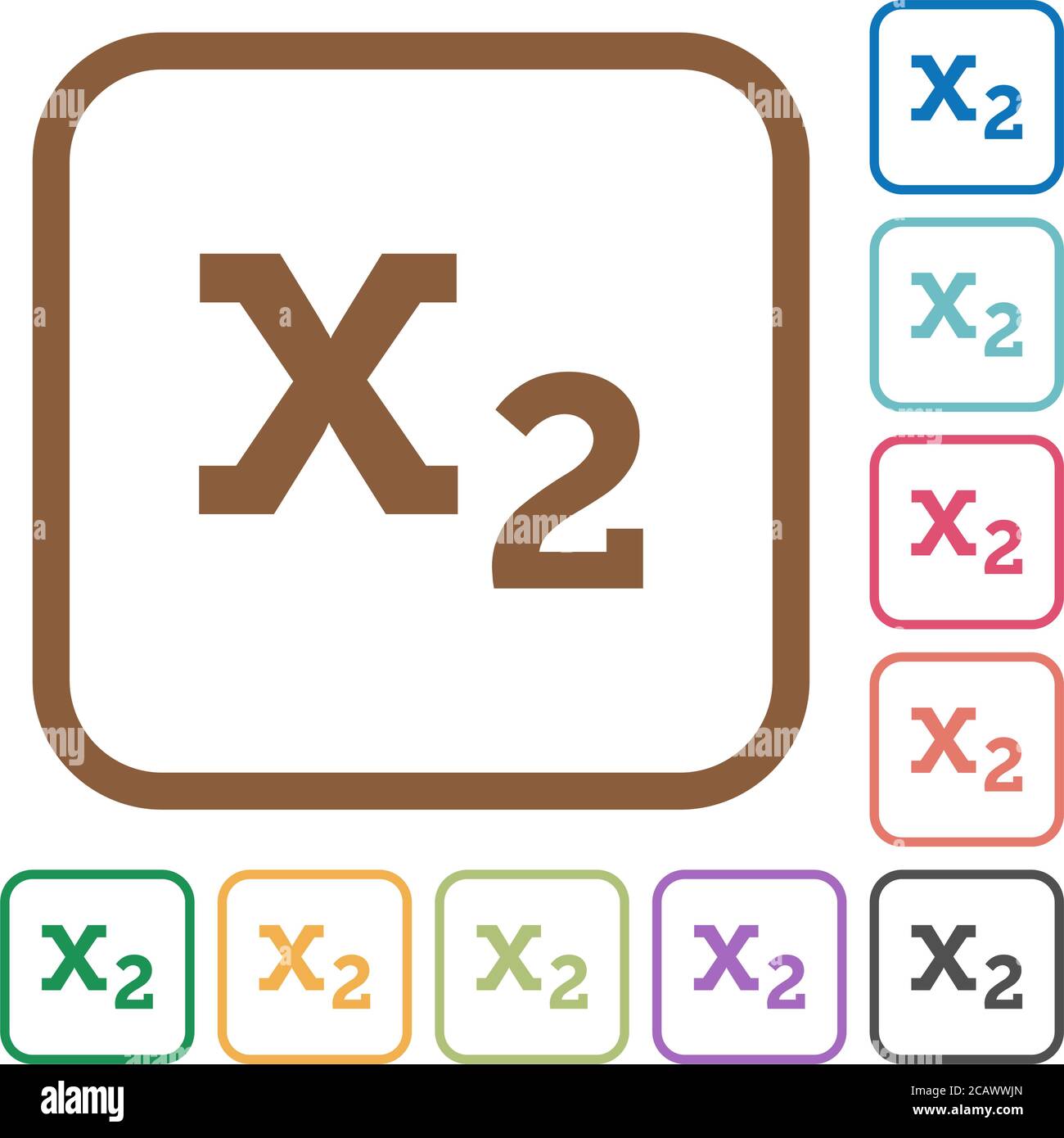 Subscript simple icons in color rounded square frames on white background Stock Vector Image ...