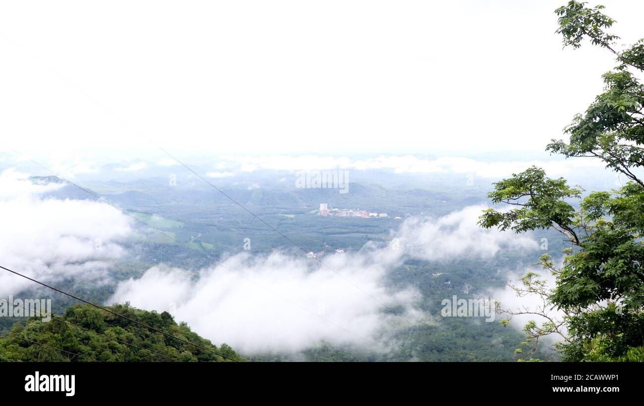 A panoramic view of the valley from the Wayanad ghats. Kerala Stock ...