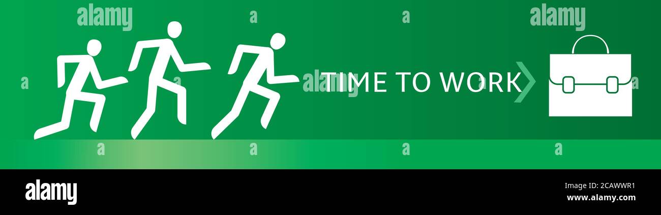 vector sign, Time to work, people run to work Stock Vector Image & Art ...