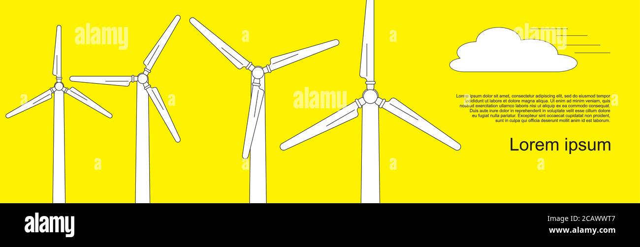 Wind turbine, Wind power, Wind power energy turbines. Rotating windmill ...
