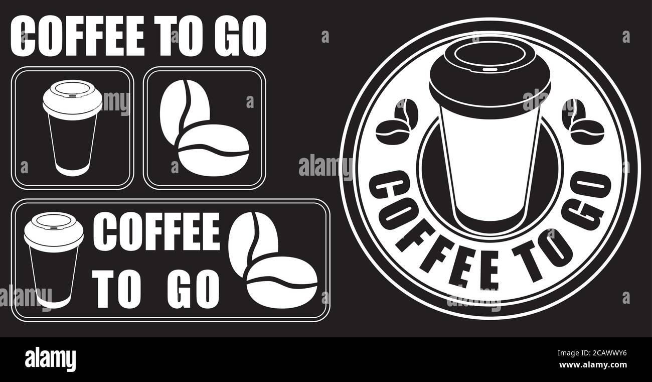 Coffee to go. Set of vector images. Coffee sale design Stock Vector ...