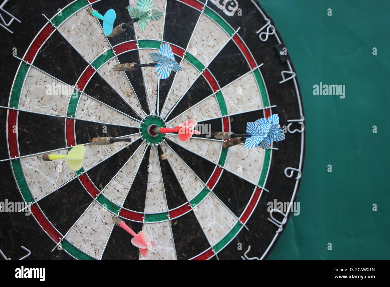 Darts target closeup. Success hitting target aim goal achievement ...