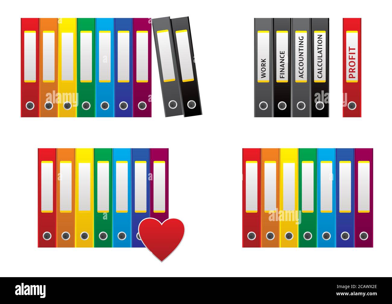 colorful vector image of folder with documents Stock Vector Image & Art ...