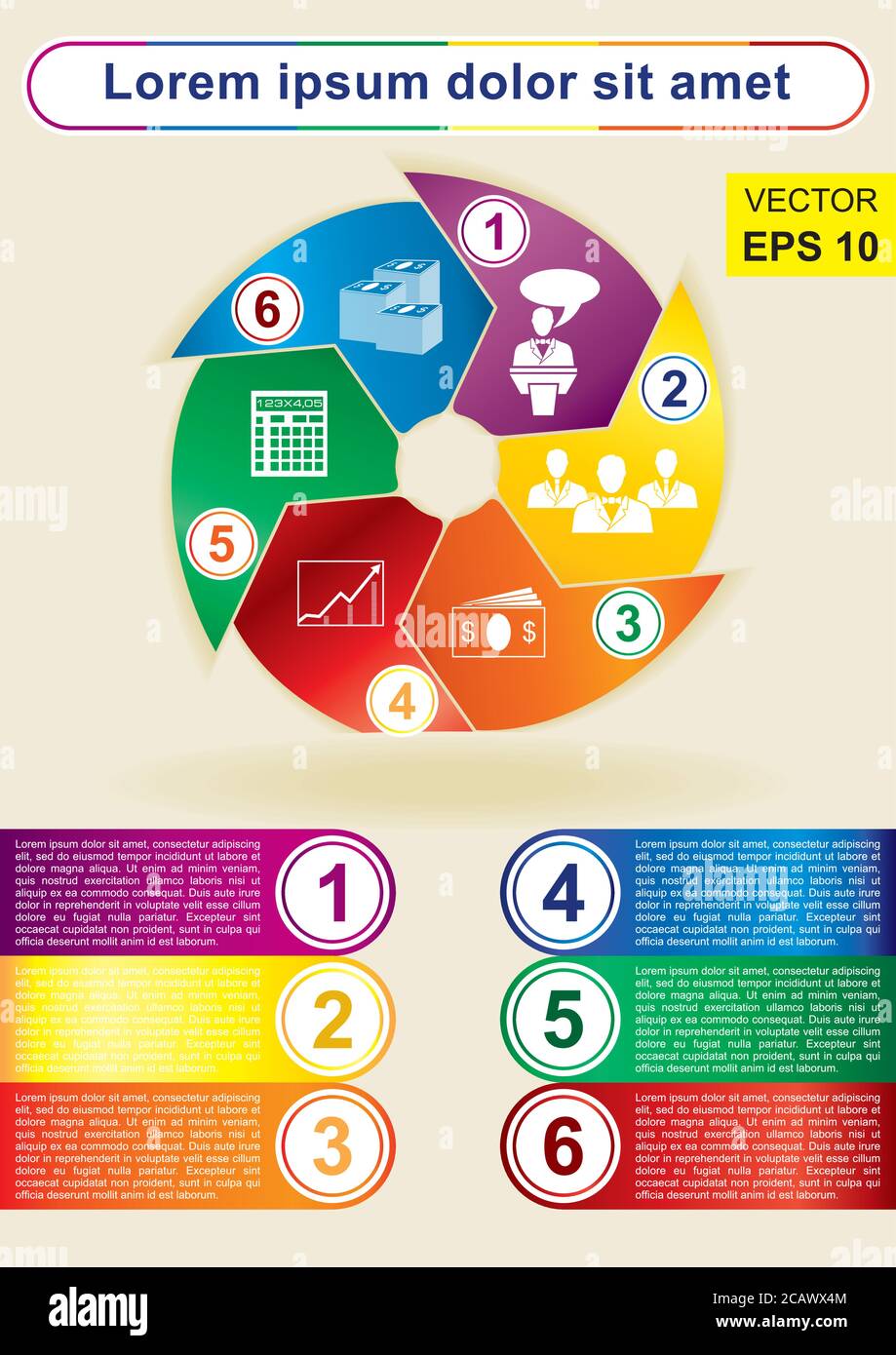 Template for presentations and infographics. Bright vector image with ...