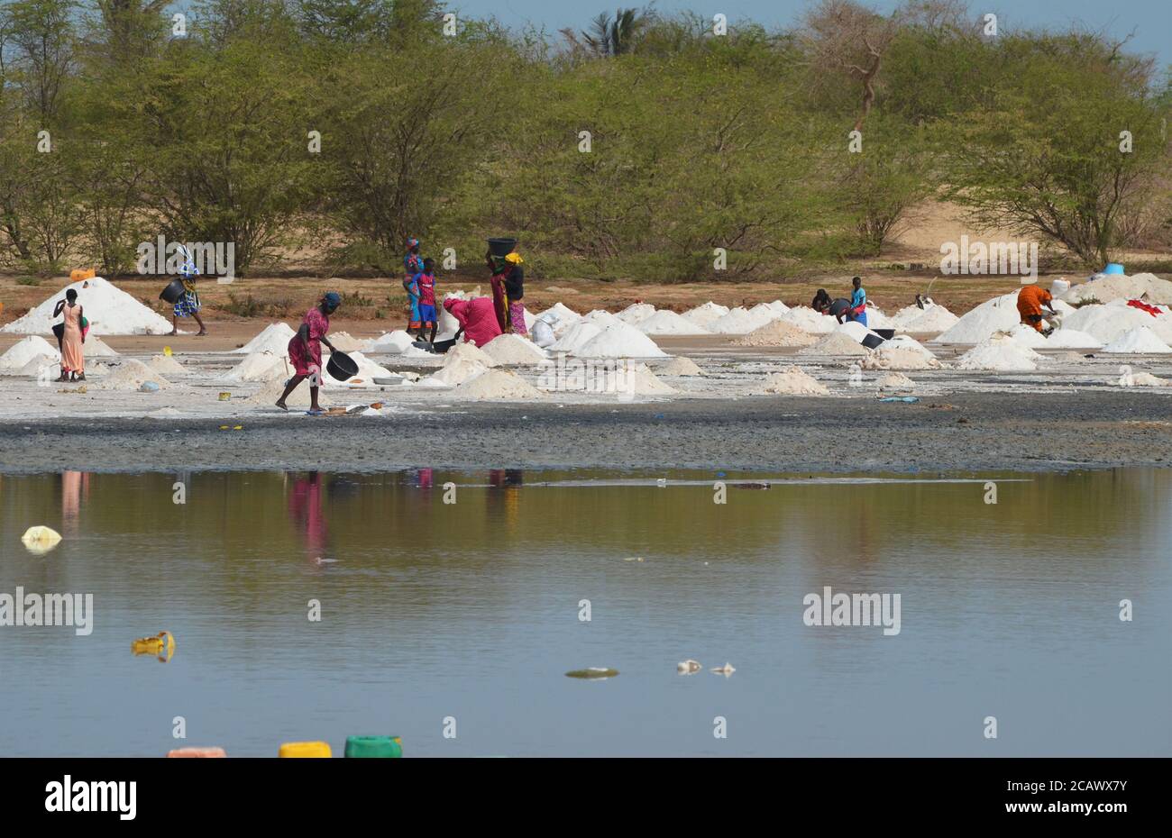 Artisanal salt gatherers working near Lompoul, Senegal Stock Photo - Alamy