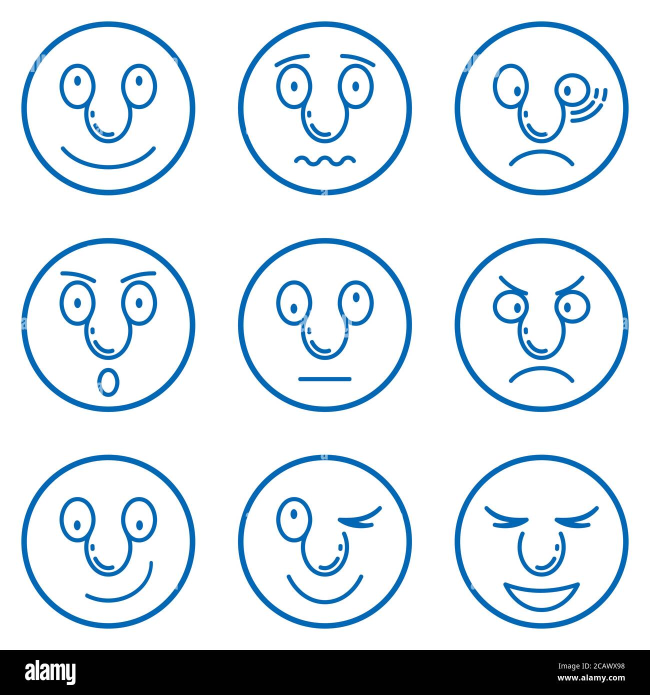 Smiley, Set of Emoticons. Set of Emoji. Emoticons icons set. For print ...