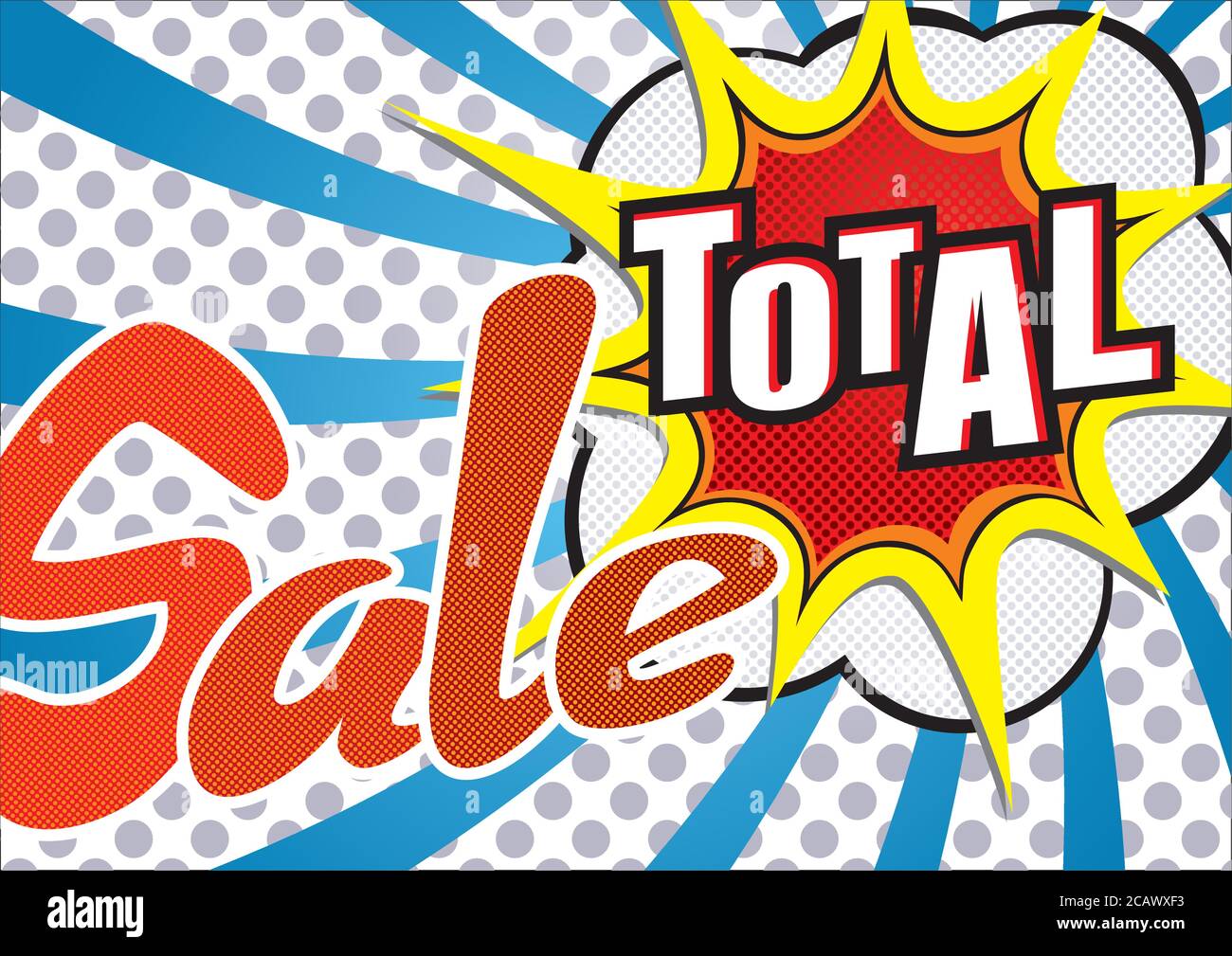 Sale. vector image of an explosion with the words Sale total Stock ...