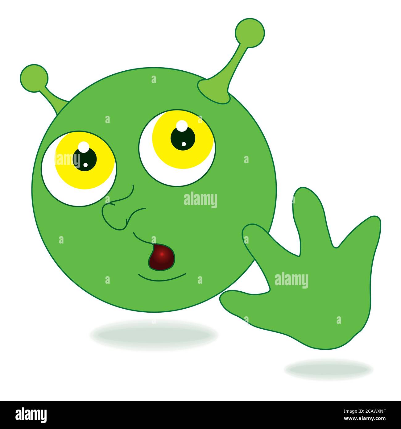 Cute alien, head funny character flat illustration. Alien face icons ...