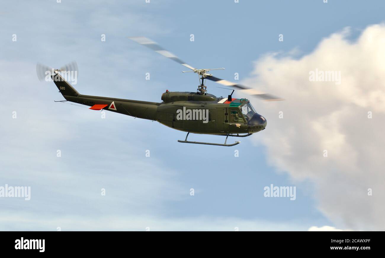 Bell UH-1H Iroquois 560 (G-HUEY) performing at Shuttleworth Drive-in ...