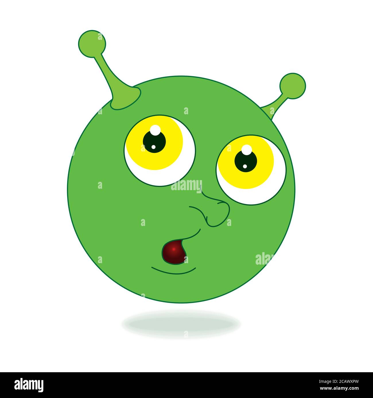 Cute alien, head funny character flat illustration. Alien face icons ...