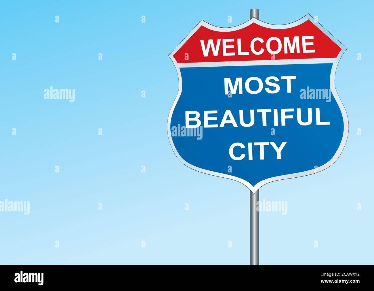 road sign Welcome to the most beautiful city Stock Vector Image & Art ...