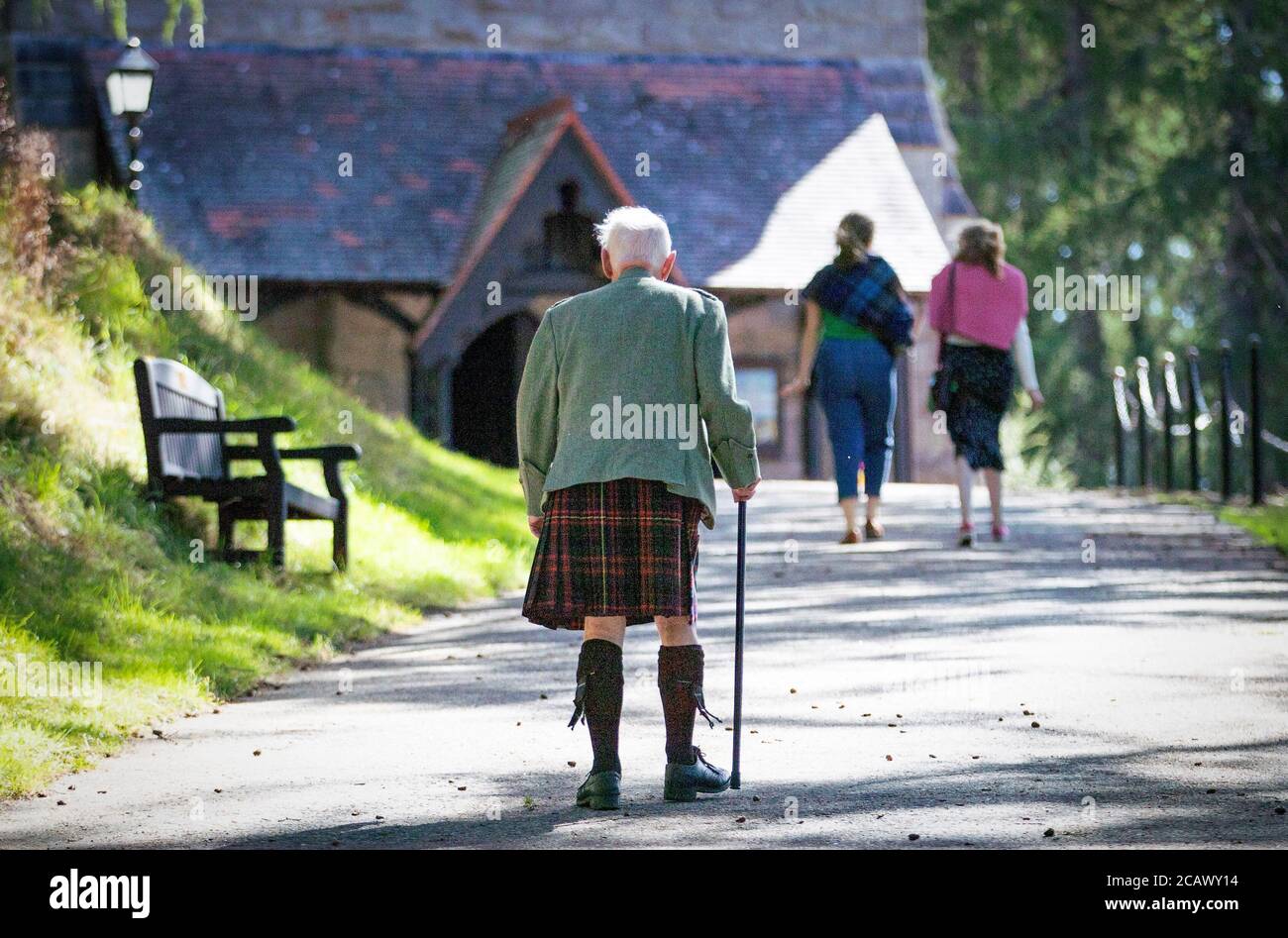 Church-goers arrive for Sunday Service at Crathie Kirk where Queen ...