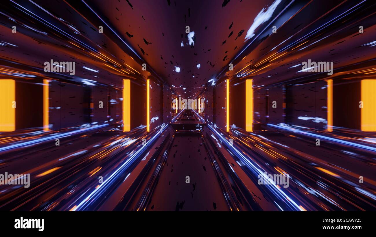 Golden Lighted Space-Age Shaft 4k uhd 3d illustration background Stock ...