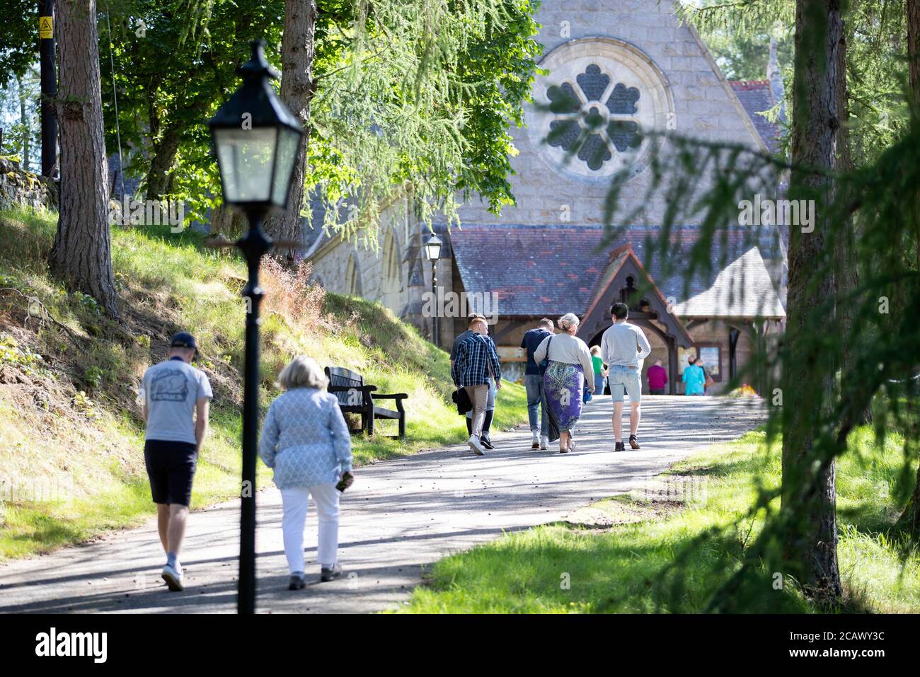 Church-goers arrive for Sunday Service at Crathie Kirk where Queen ...