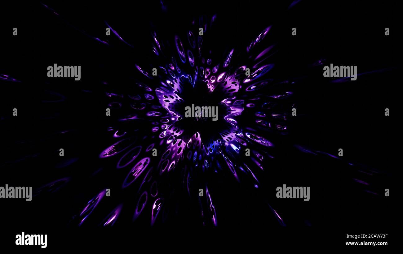 Black Background Neon Lilac Splatter Tunnel 4k uhd 3d illustration ...