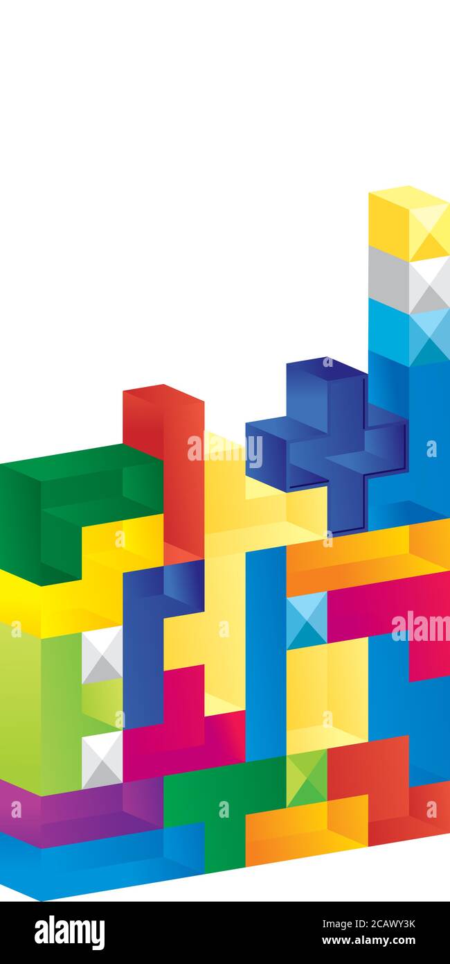 Tetris game with pieces of squares. Vector image Stock Vector Image ...